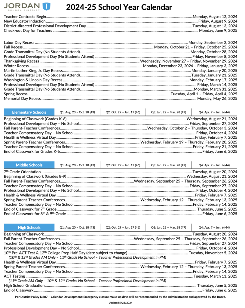 Westvale Calendar – Westvale Elementary